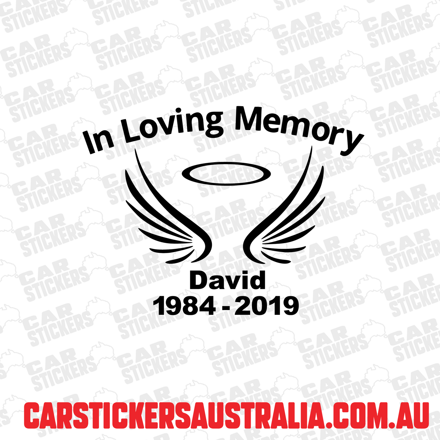 Custom Memorial Car Stickers In Loving Memory - Wings With Halo ...