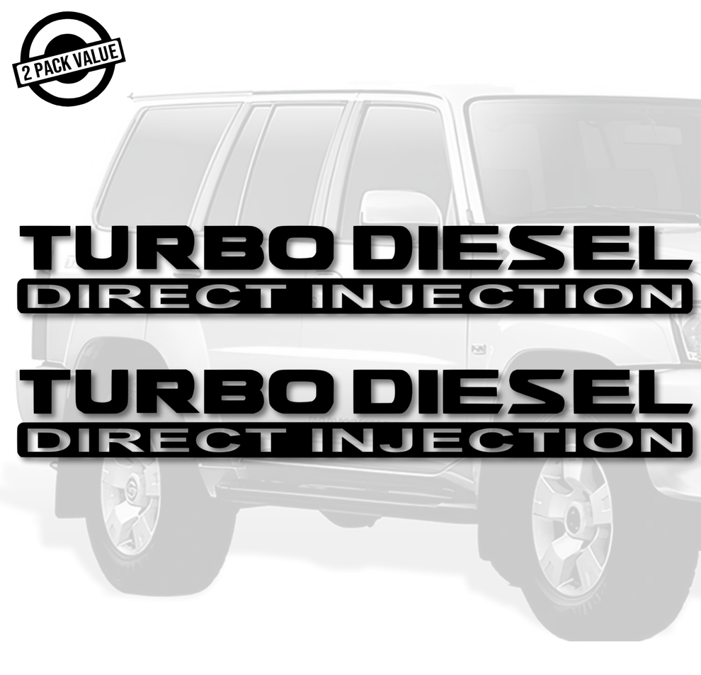 Turbo Diesel Direct Injection Side Door Decals - CAR STICKERS AUSTRALIA ...